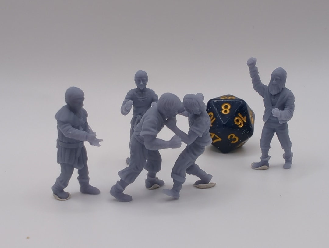 Bar Fight Miniatures Dnd Dungeons and Dragons TTRPG Hooligans for Tavern Bar Fighter Scene 28mm ...