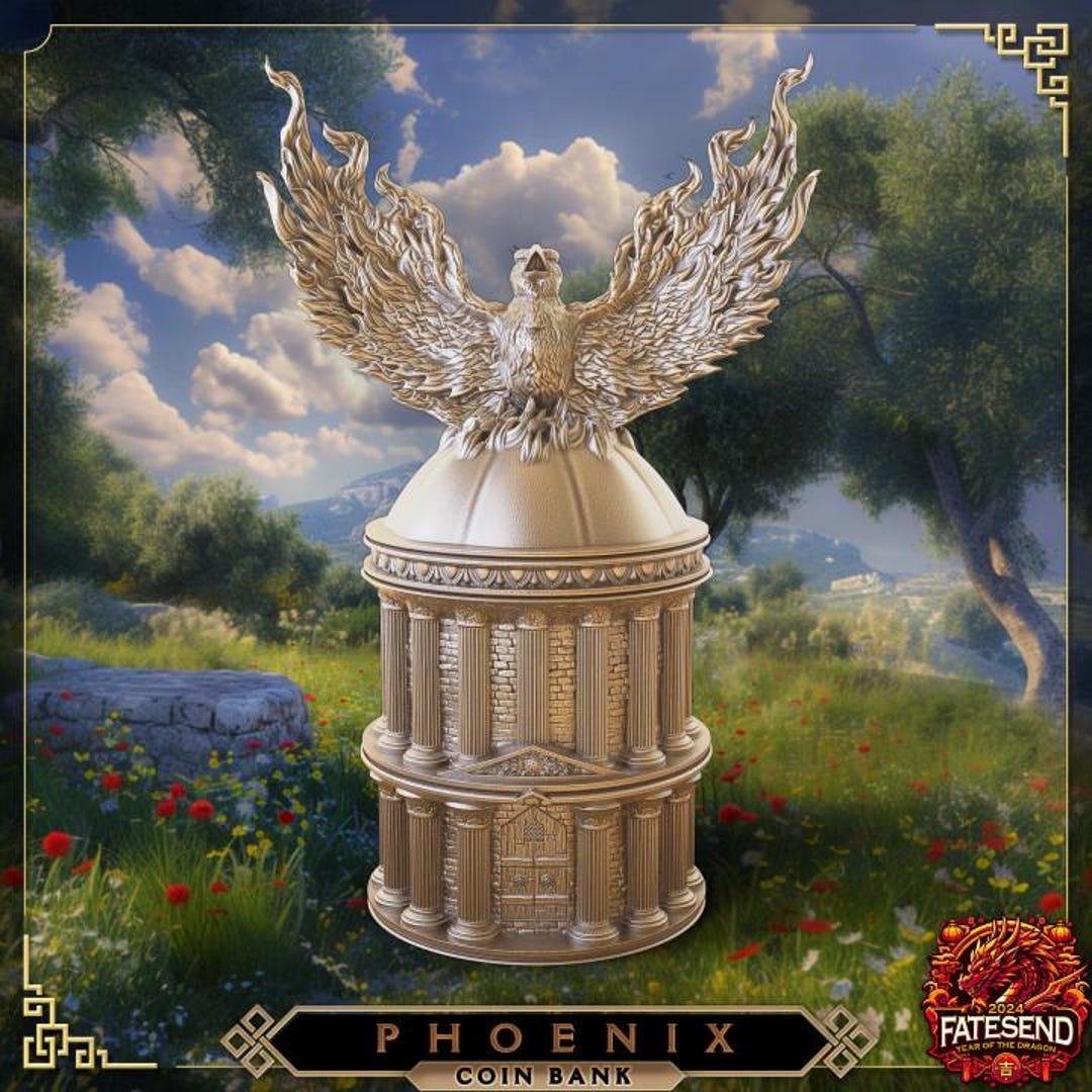 Phoenix Coin Bank – Fantasy Temple Bank – Mythical Phoenix Decor – D&D ...