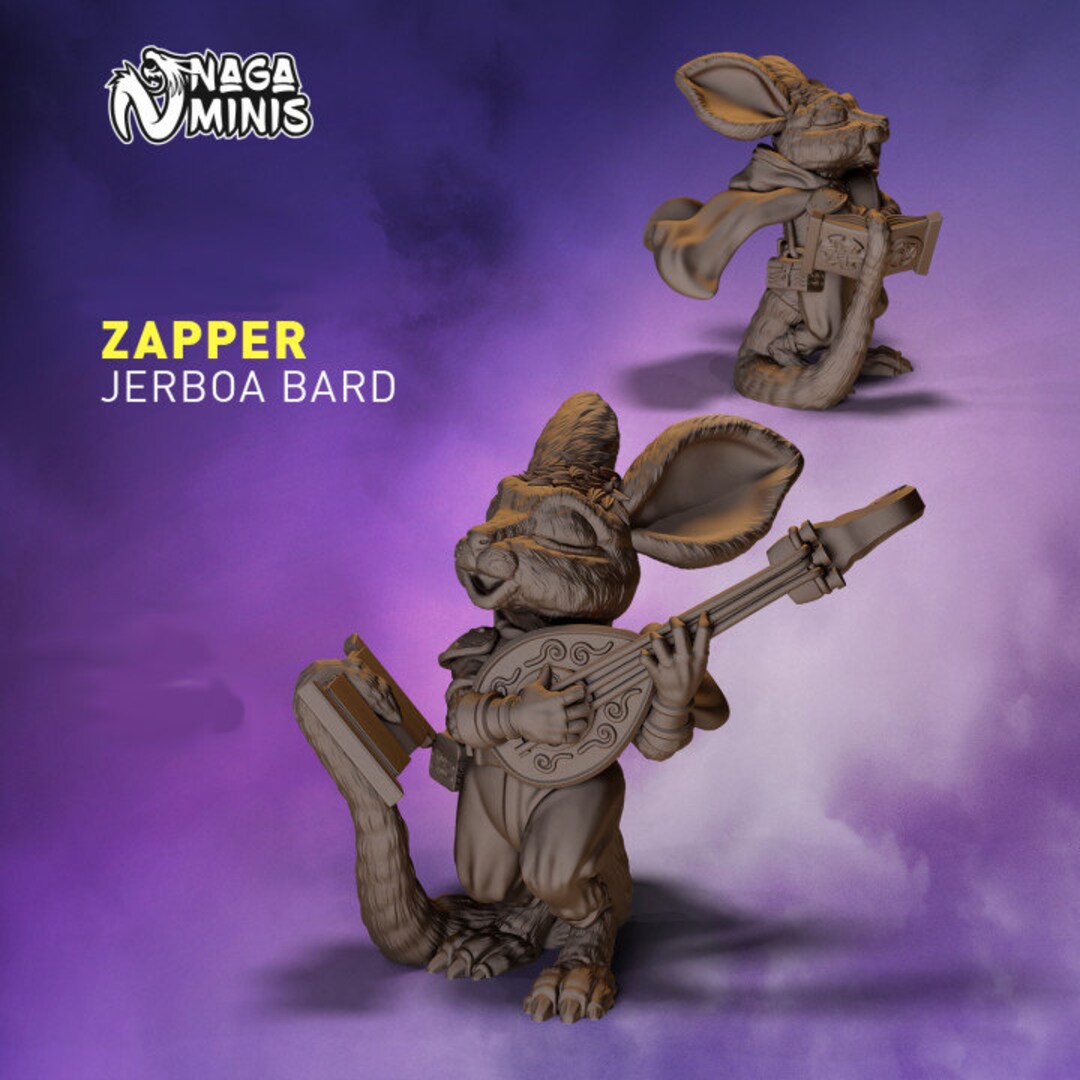 Jerboa Folk Bard Miniature Dnd Dungeons and Dragons TTRPG Fantasy 28mm ...