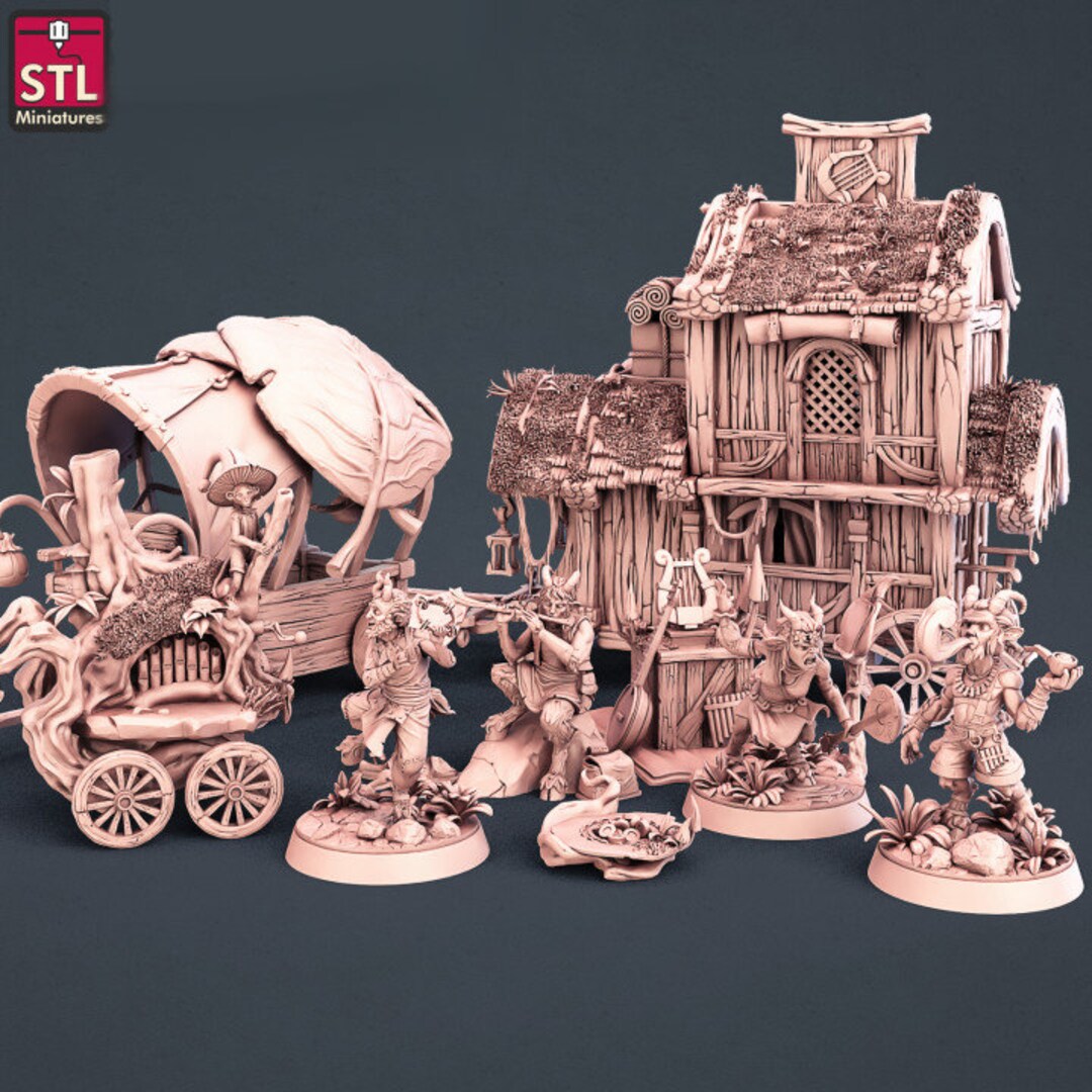 Satyrs Set Dnd Dungeons and Dragons 28mm/32mm TTRPG Wargame Scatter ...