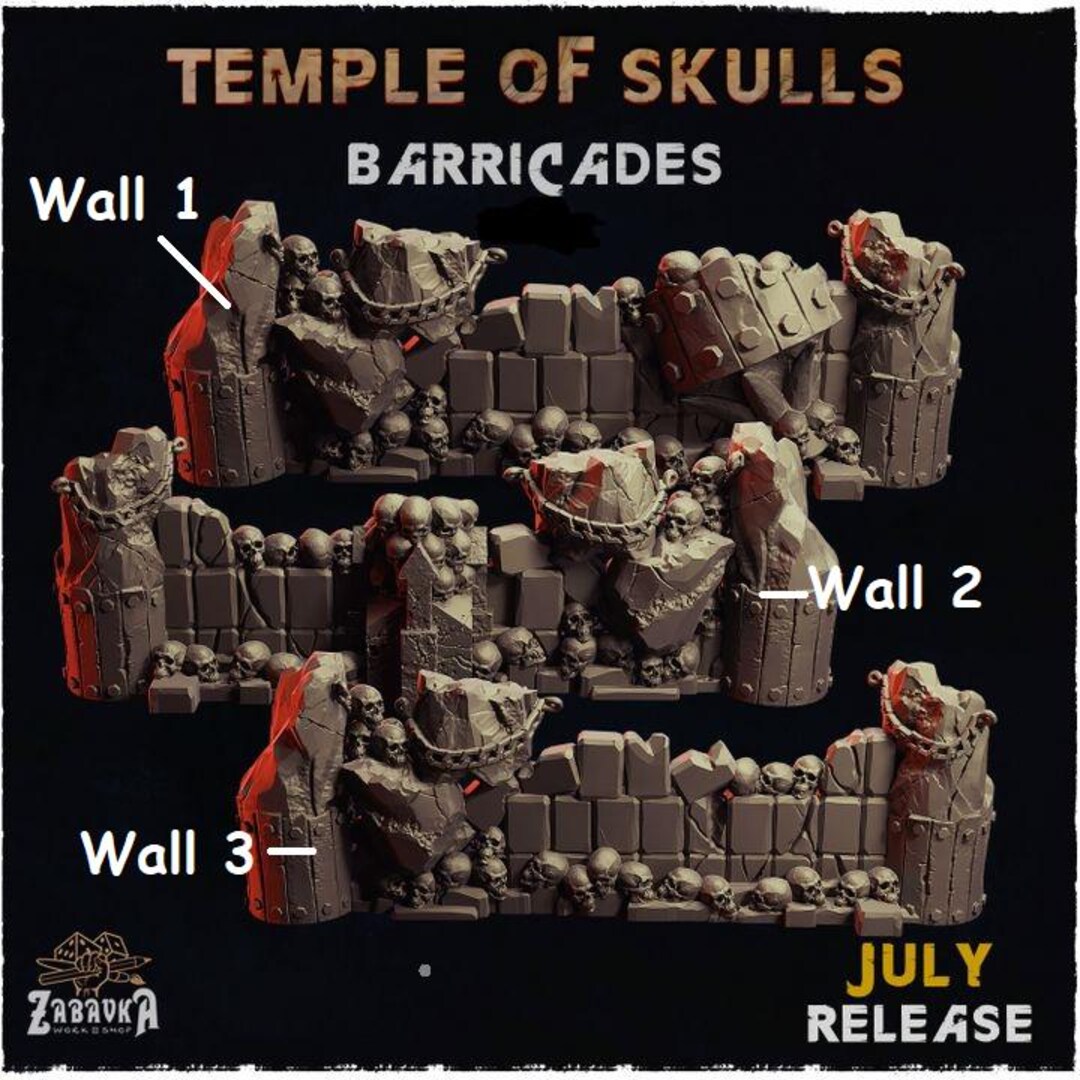 Temple of Skulls Barricades Dnd Dungeons and Dragons 28mm/32mm Scatter ...