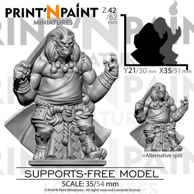 Samurai Oni – Fantasy Demon Warrior Miniature – 28mm 32mm 35mm Scale ...