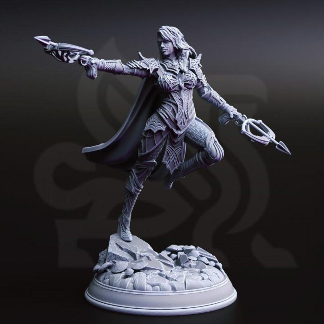 Female Drow Assassin Dungeons and Dragons 28mm/32mm/38mm Mini RPG ...