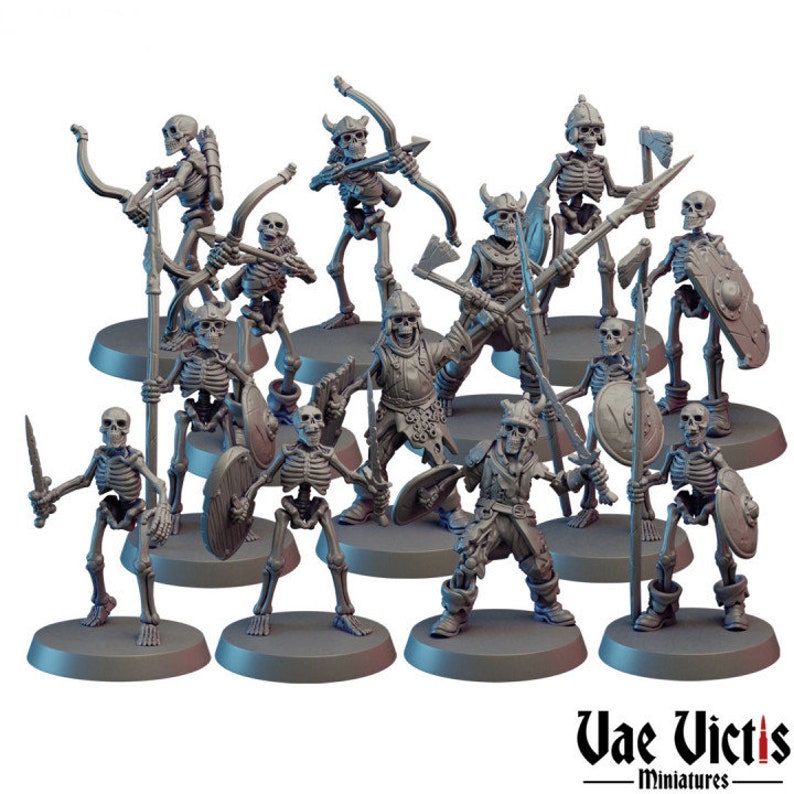 13 Pc Skeleton Army Squad Dnd Miniature Undead Army for - Etsy