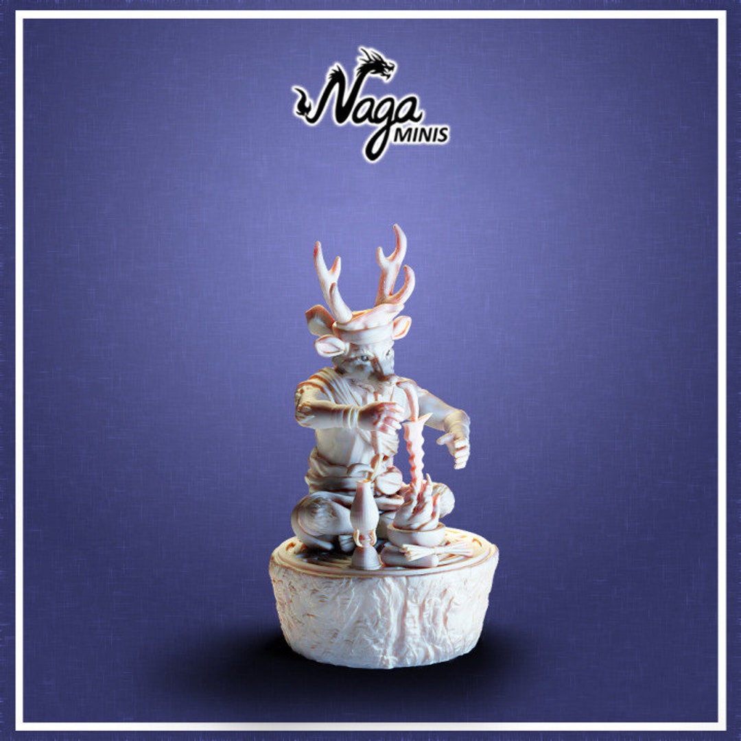 Cervan Deerfolk Warlock Miniature Dnd Dungeons and Dragons 28mm 32mm ...