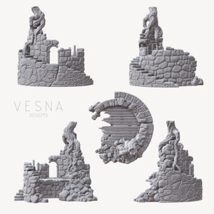 Ruined Tower Dnd Dungeons and Dragons 28mm/32mm Wargame Scatter Terrain ...