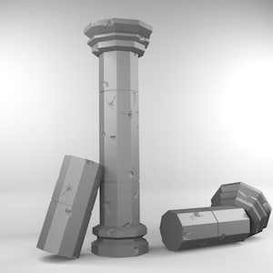Stone Columns Dnd Dungeons and Dragons Scatter Terrain Miniatures ...