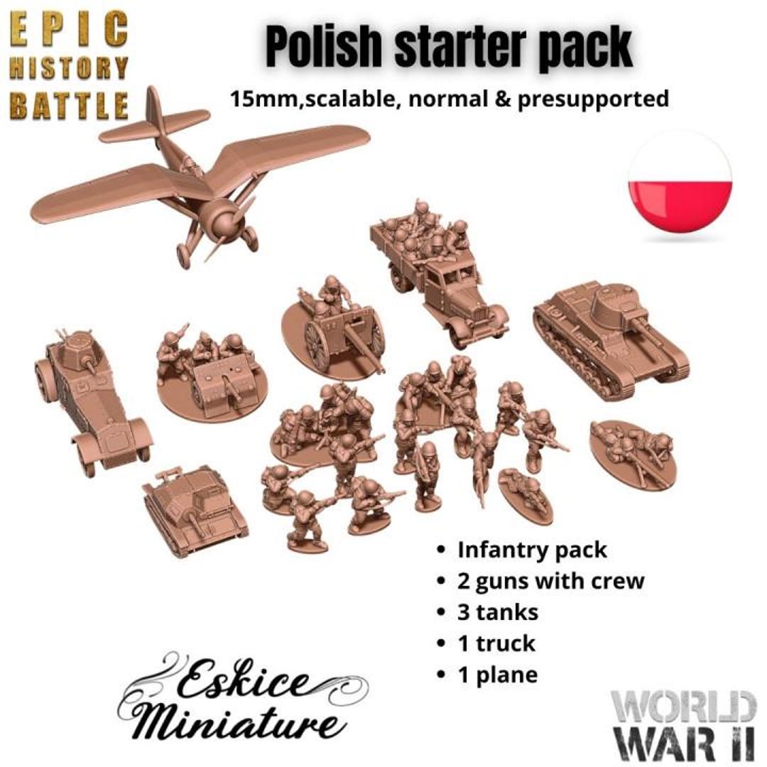 33pc WW2 Polish Starter Pack – 15mm 20mm 28mm 32mm 1 35 Scale ...