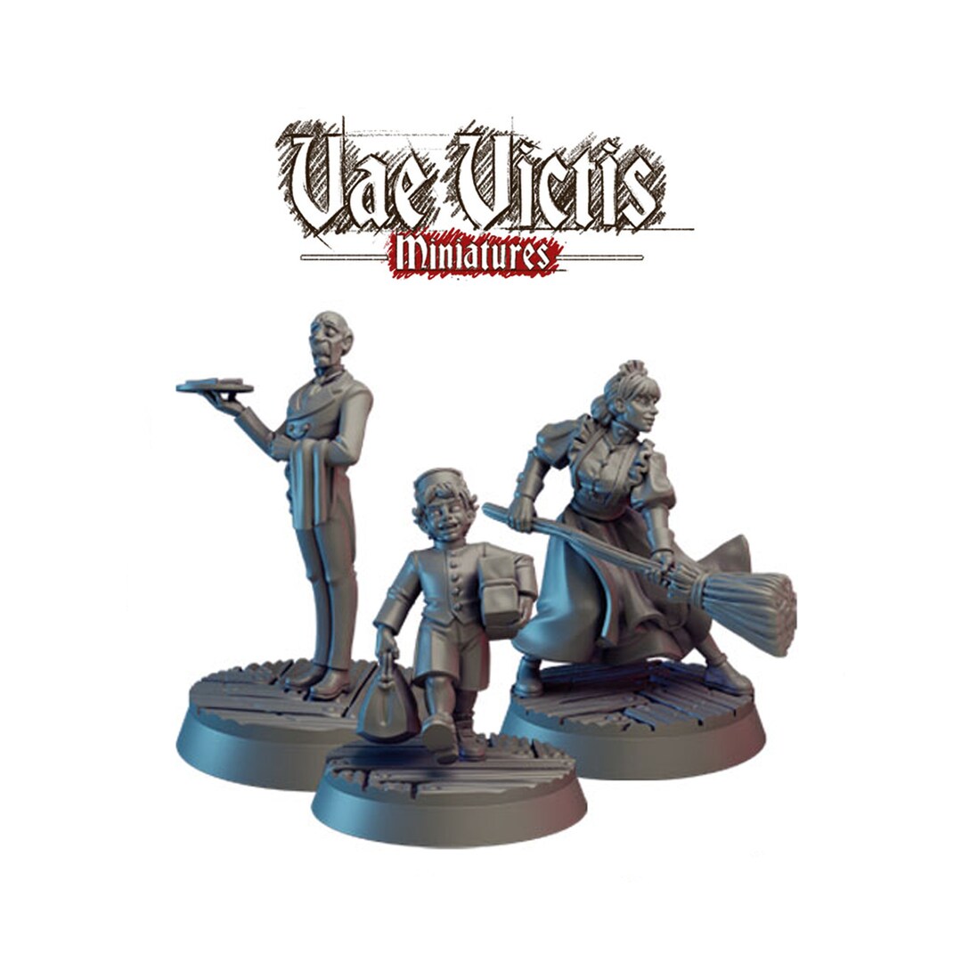 28mm/32mm Tavern Bar Miniature Set With Butler, Waiter, Maid Dnd ...