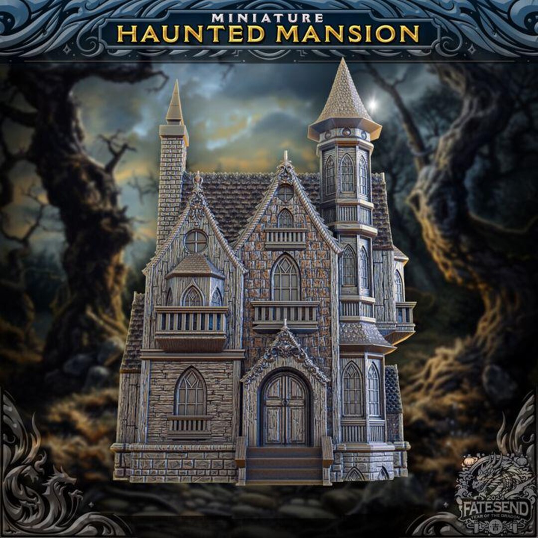 28/32mm Scale Haunted Mansion Miniature Gothic Horror Building Tabletop ...
