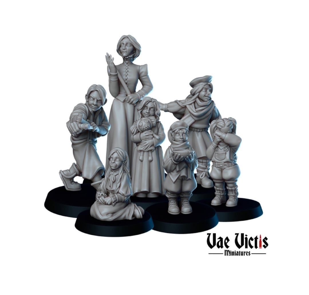 7pc Orphanage Set 18mm/32mm Dnd Dungeons and Dragons D&D Townsfolk ...