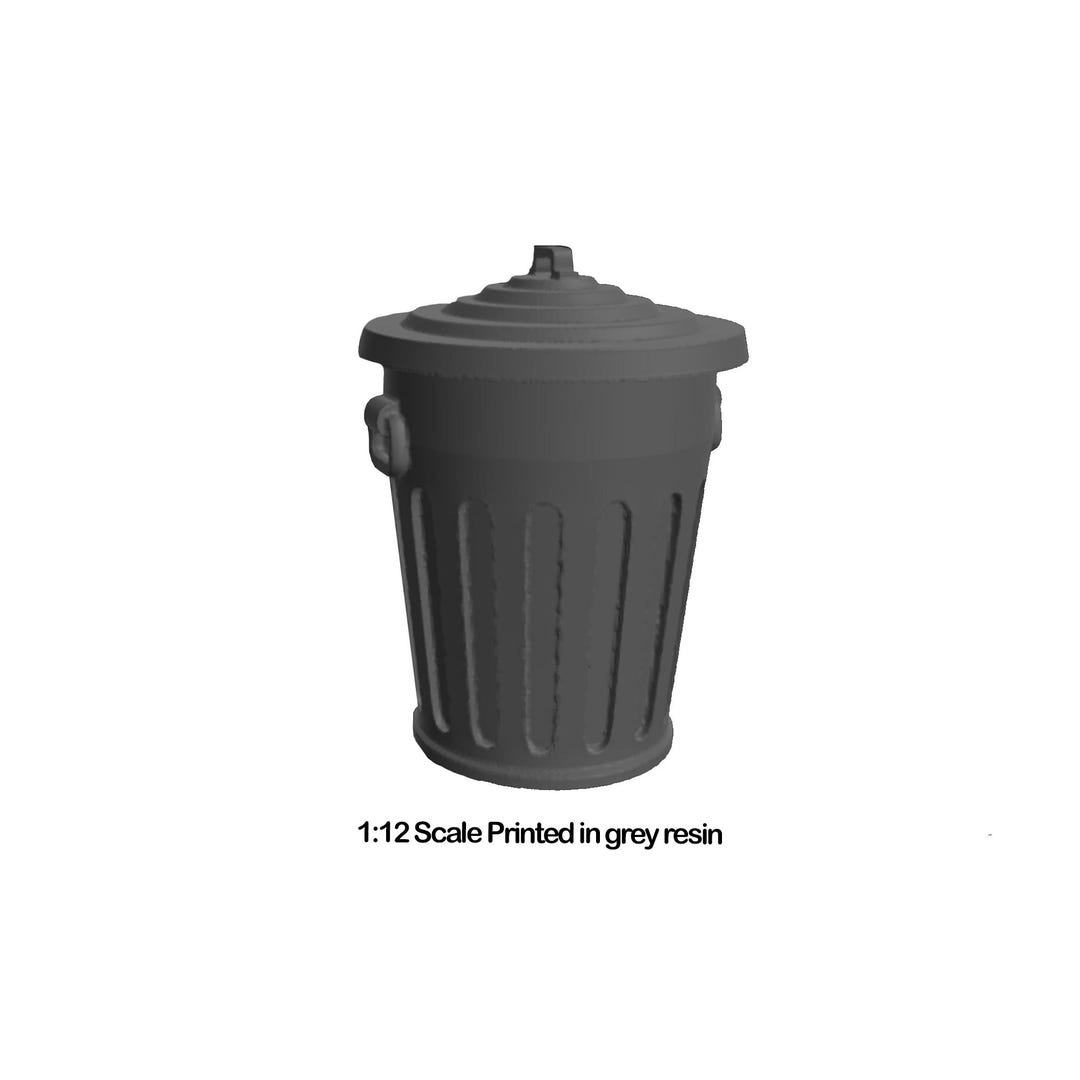 2pc Trash Can Miniature 1:12 Scale Garbage Container Dollhouse ...