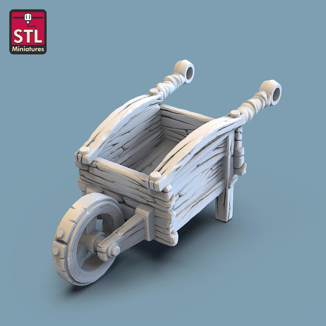 Wheelbarrow Miniature Dnd Dungeons and Dragons 28mm/32mm TTRPG Scatter ...