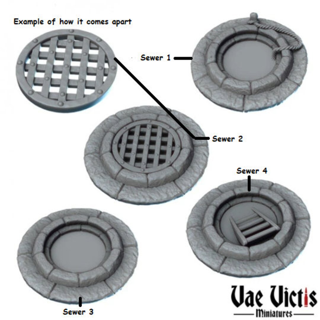 Sewers for Dnd Dungeons and Dragons Scatter Terrain 28mm/32mm ...