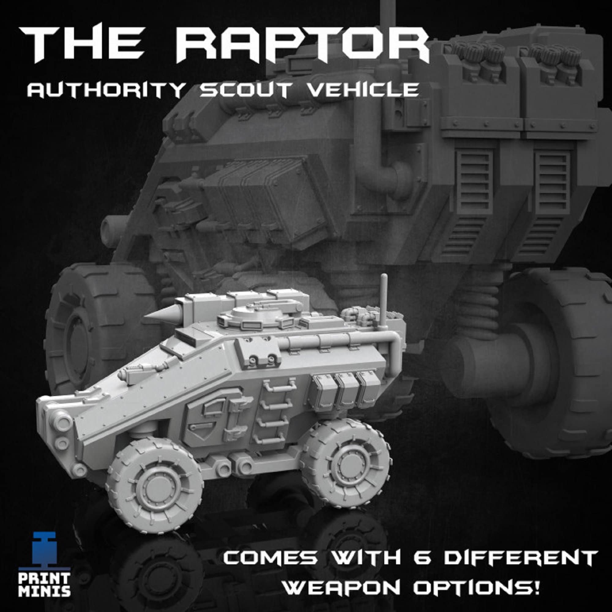 Raptor Scout Vehicle Miniature for Dnd & Wargames 28mm/32mm Sci-fi ...