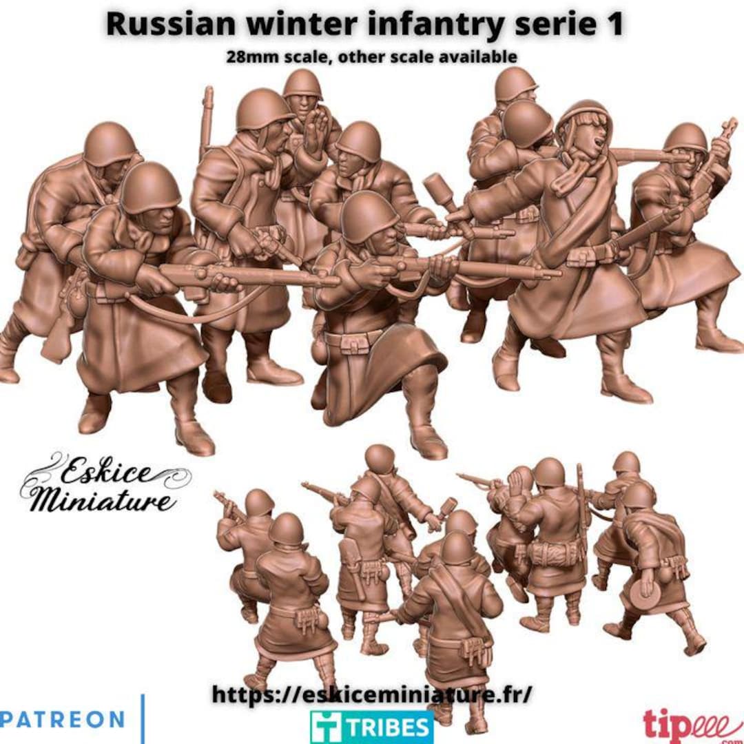 Russian Winter Infantry Serie 1 – 15mm 20mm 28mm 32mm 1 35 Scale – WW2 ...