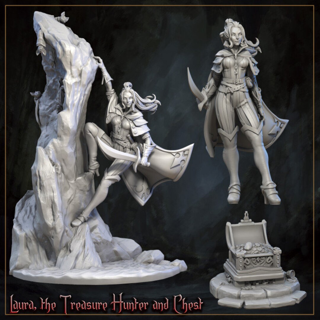 Laura, the Treasure Hunter Miniature Set, Dnd, Human Rogue, Pathfinder ...