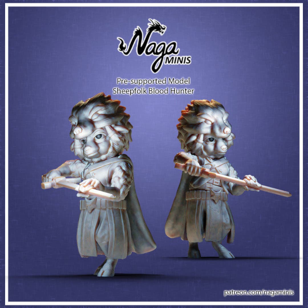Sheep Folk Blood Hunter RPG Miniature Dnd Dungeons and Dragons Sheep ...