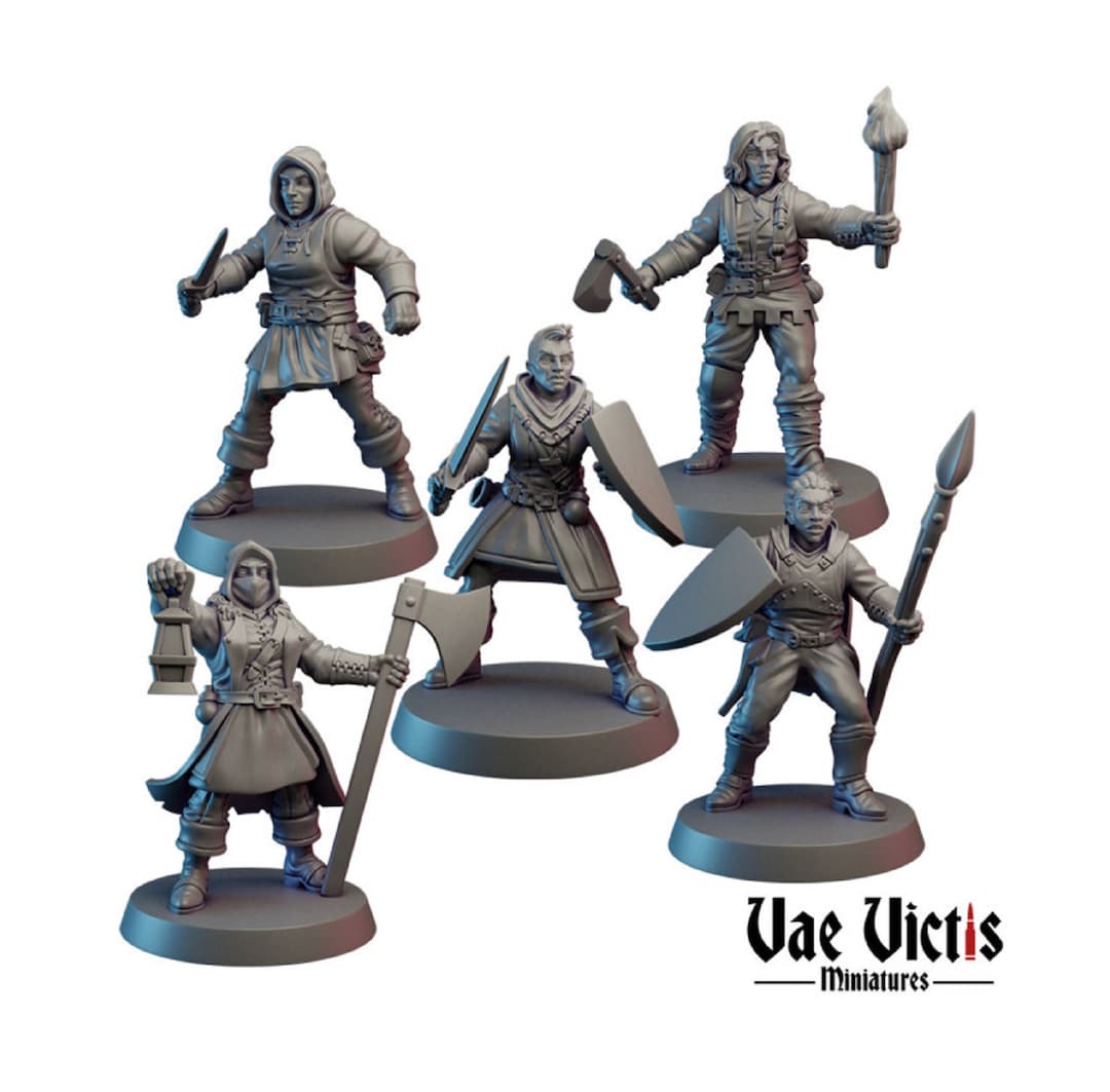 5pc Mercenary Dnd Dungeons and Dragons 28mm/32mm TTRPG Wargame Dnd ...