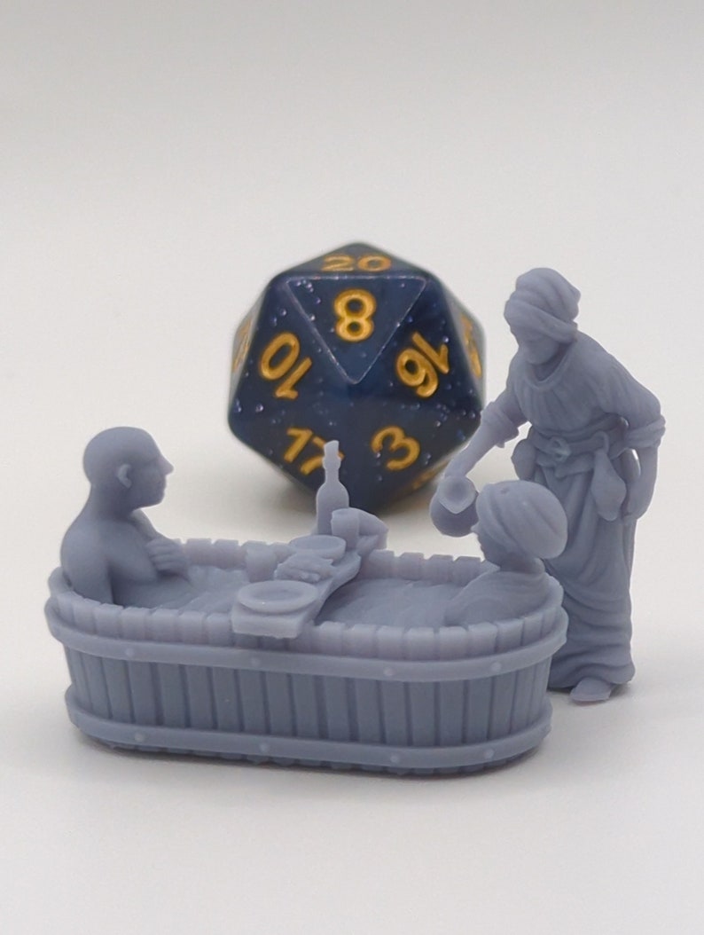 Village Bath Miniature Set for Dnd, Dungeons and Dragons, Spa Scenes ...