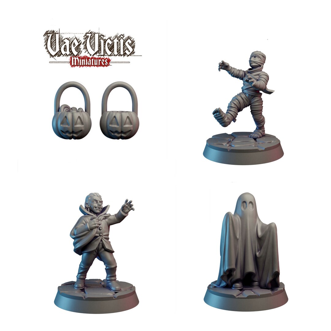 Halloween 5pc Set, Dnd, Dungeons and Dragons, 28mm or 32mm, Miniature ...