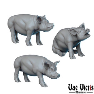 Dnd Farm Animals Dungeons and Dragons D&D 28mm 32mm Pigs Miniatures ...