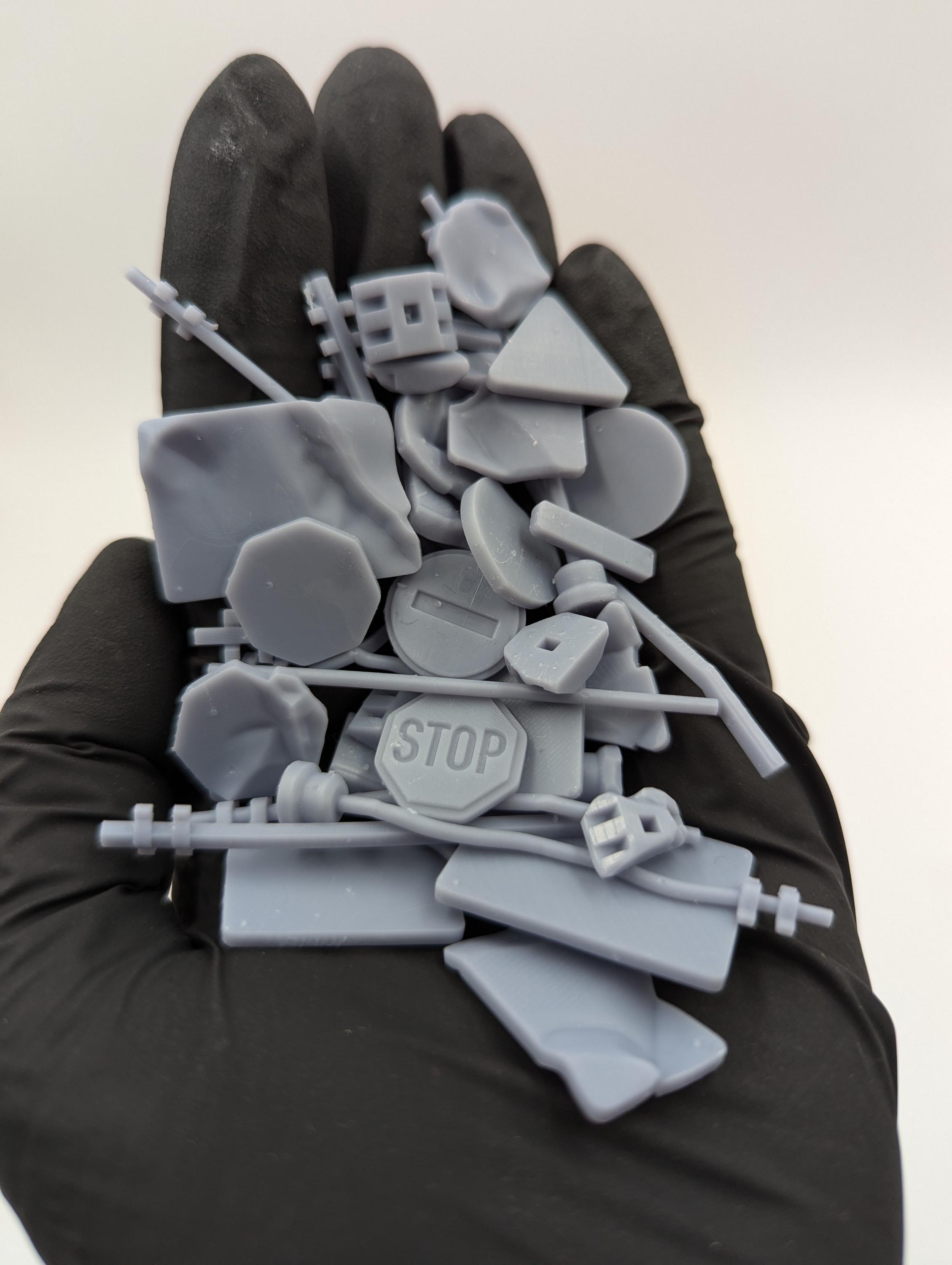 37pc Road Signs (basing Bits 2.0) 28mm/32mm TTRPG 40K Post-apoc ...