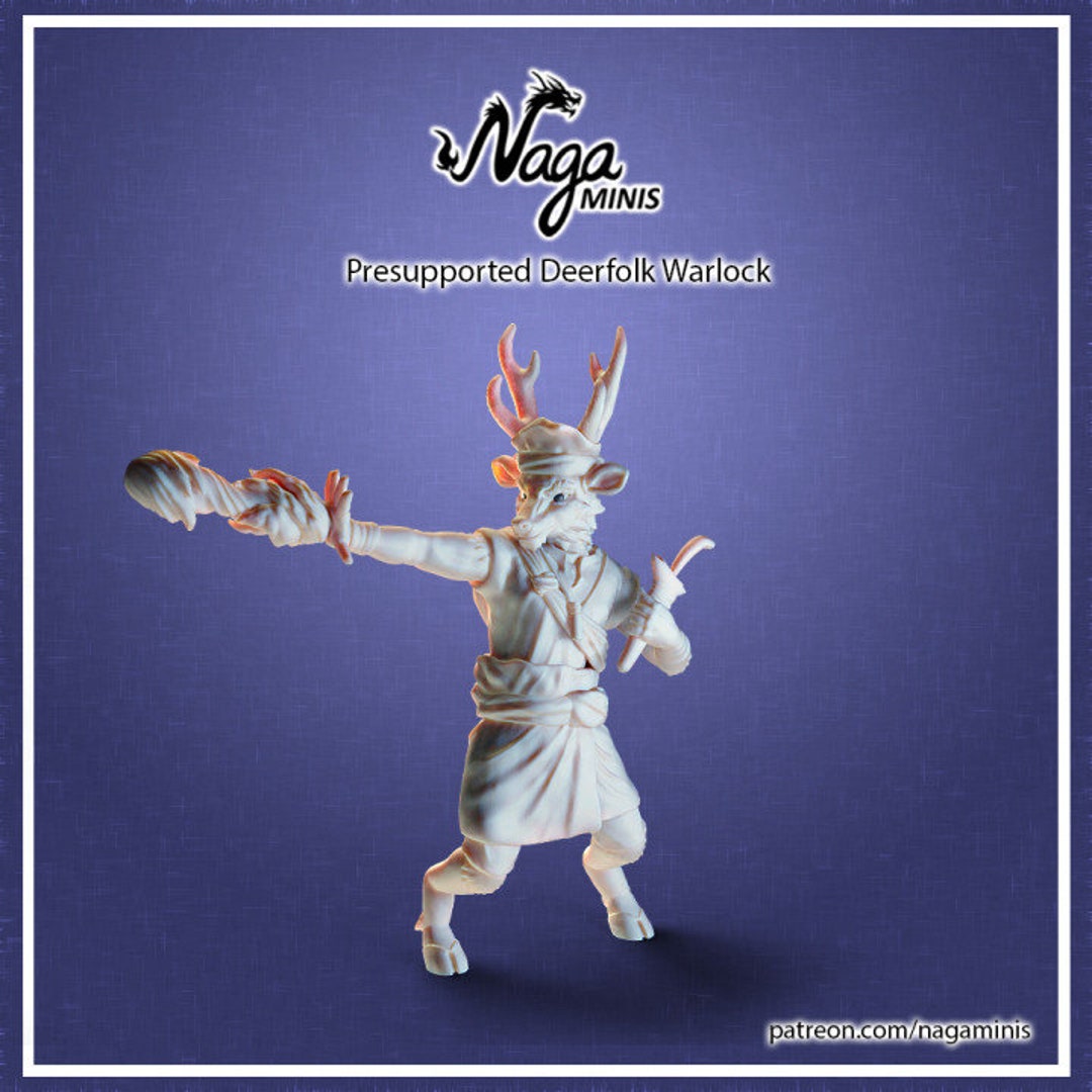 Deerfolk Warlock Miniature Dnd Dungeons and Dragons Fantasy RPG Deer ...