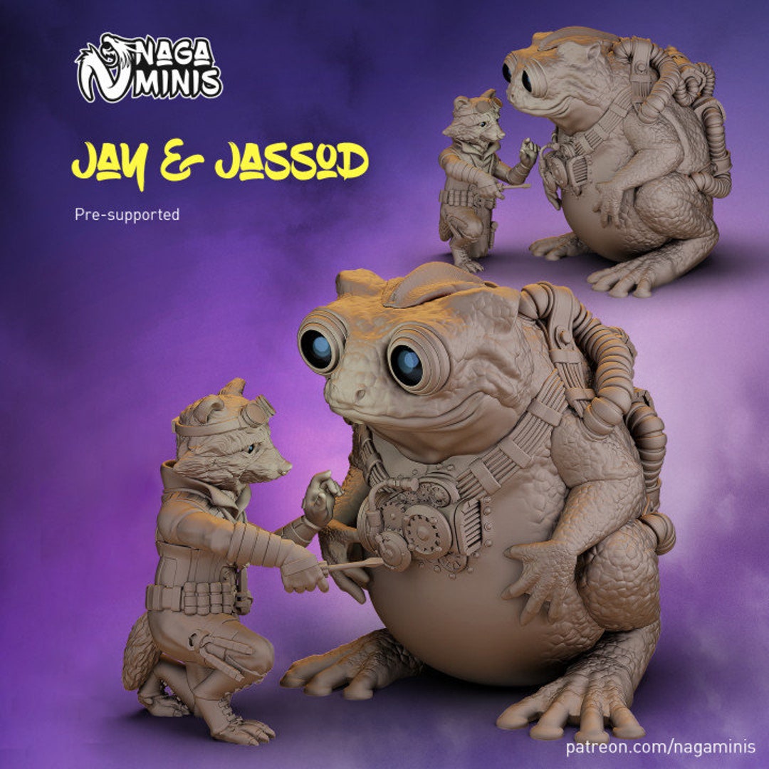 Raccoon Artificer and Giant Frog Golem, Dnd, Dungeons and Dragons ...