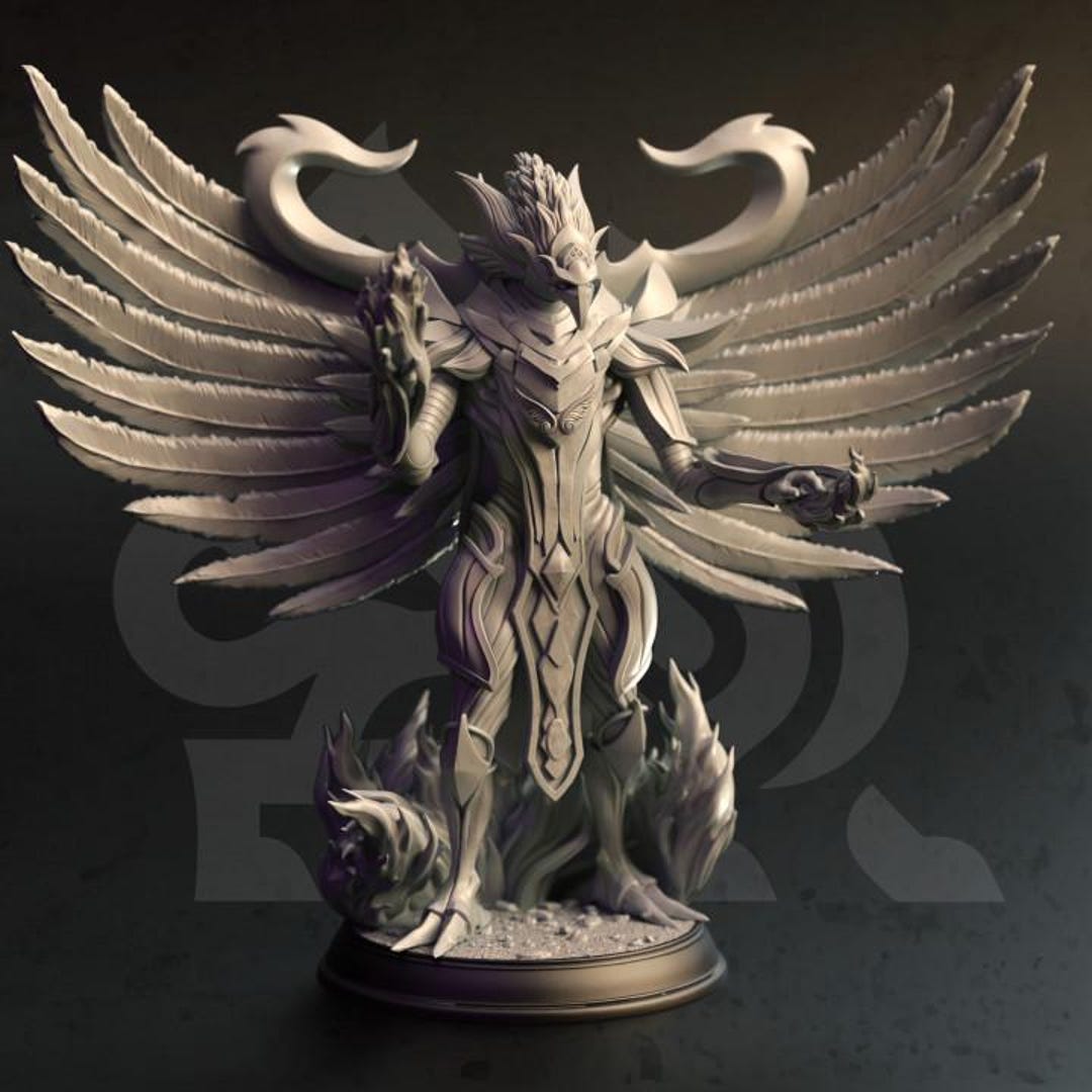 Arcane Phoenix Fire Elemental Monster Miniature Dnd Dungeons and ...