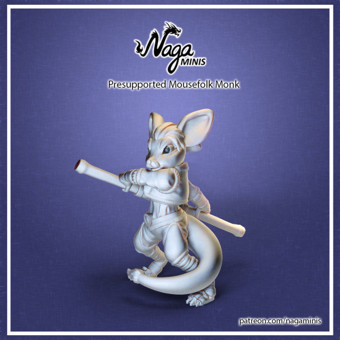 Mousefolk Monk Miniature Dnd Dungeons and Dragons Monk NPC Monk Fighter ...