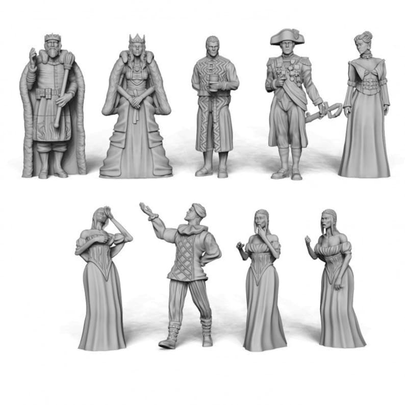 9pc Nobles Set Dnd Dungeons and Dragons TTRPG Townsfolk Npcs King ...