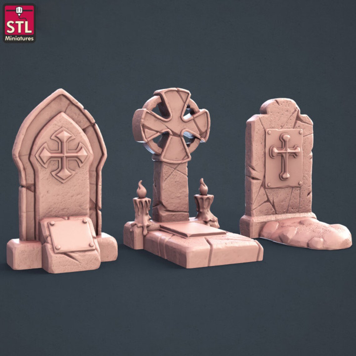 Graveyard Scatter Terrain Dnd Dungeons and Dragons 28mm/32mm Grave ...