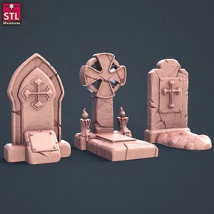Graveyard Scatter Terrain Dnd Dungeons and Dragons 28mm/32mm Grave ...