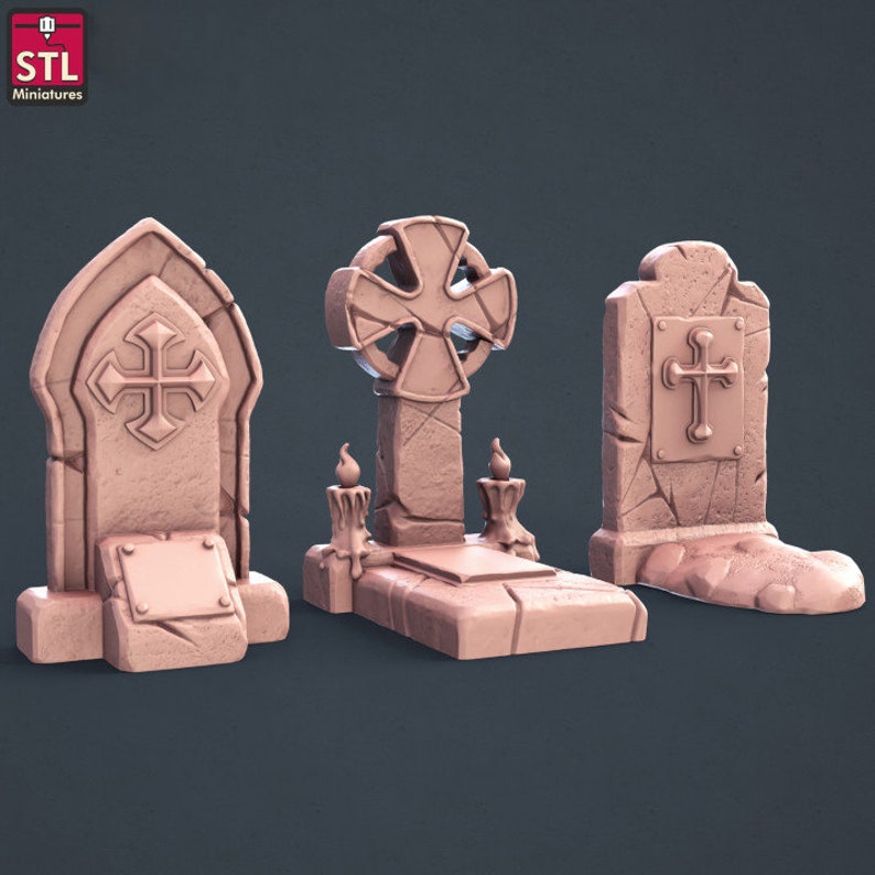 Graveyard Scatter Terrain Dnd Dungeons and Dragons 28mm/32mm Grave ...