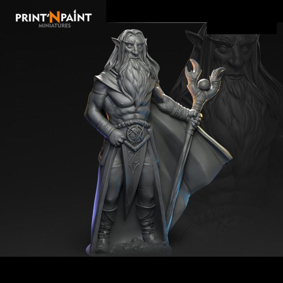 Hermit Mage Elf Miniature – Dungeons and Dragons RPG Tabletop Figure ...