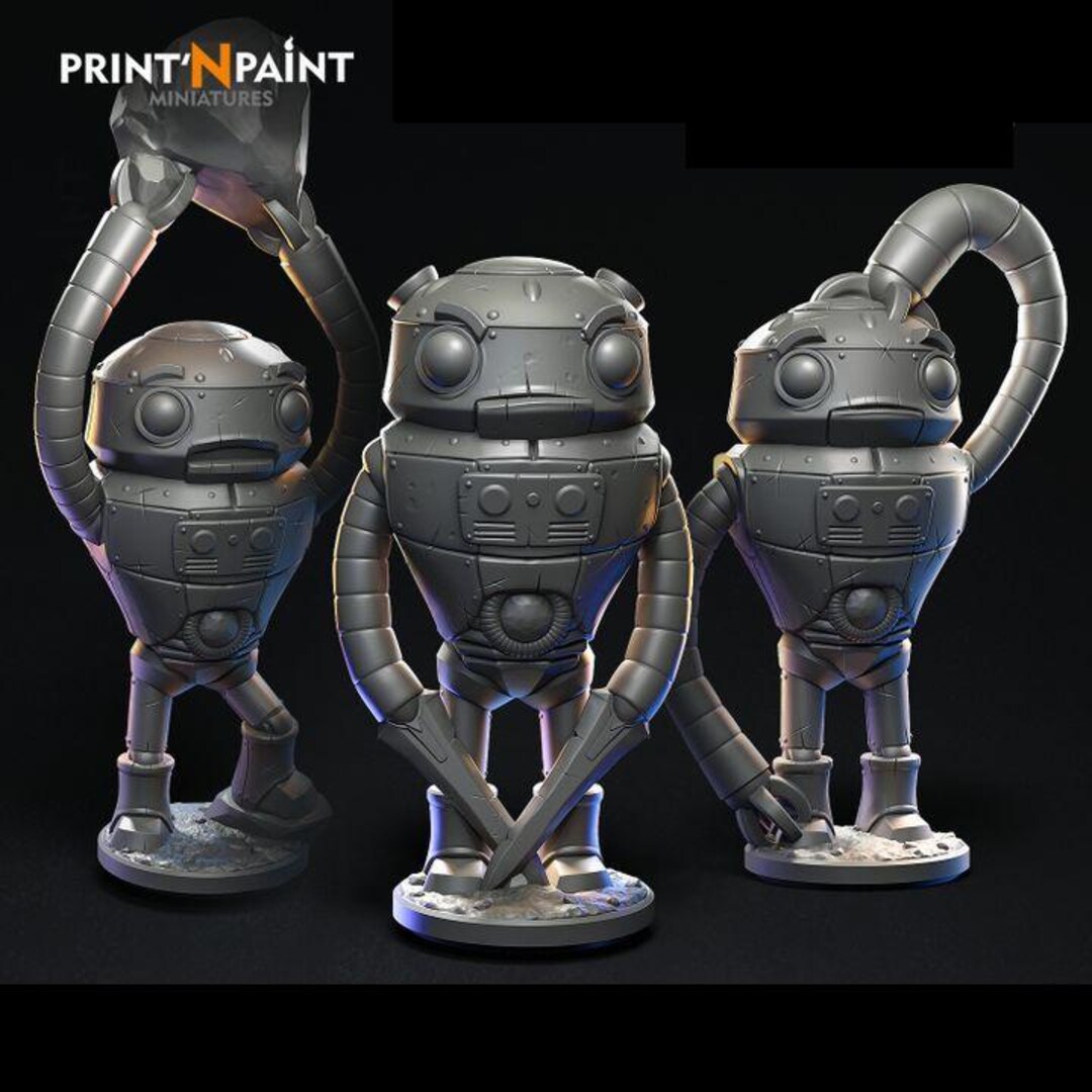 3pc Mini Automatons – Fantasy Clockwork Construct Set – 28mm 32mm 35mm ...