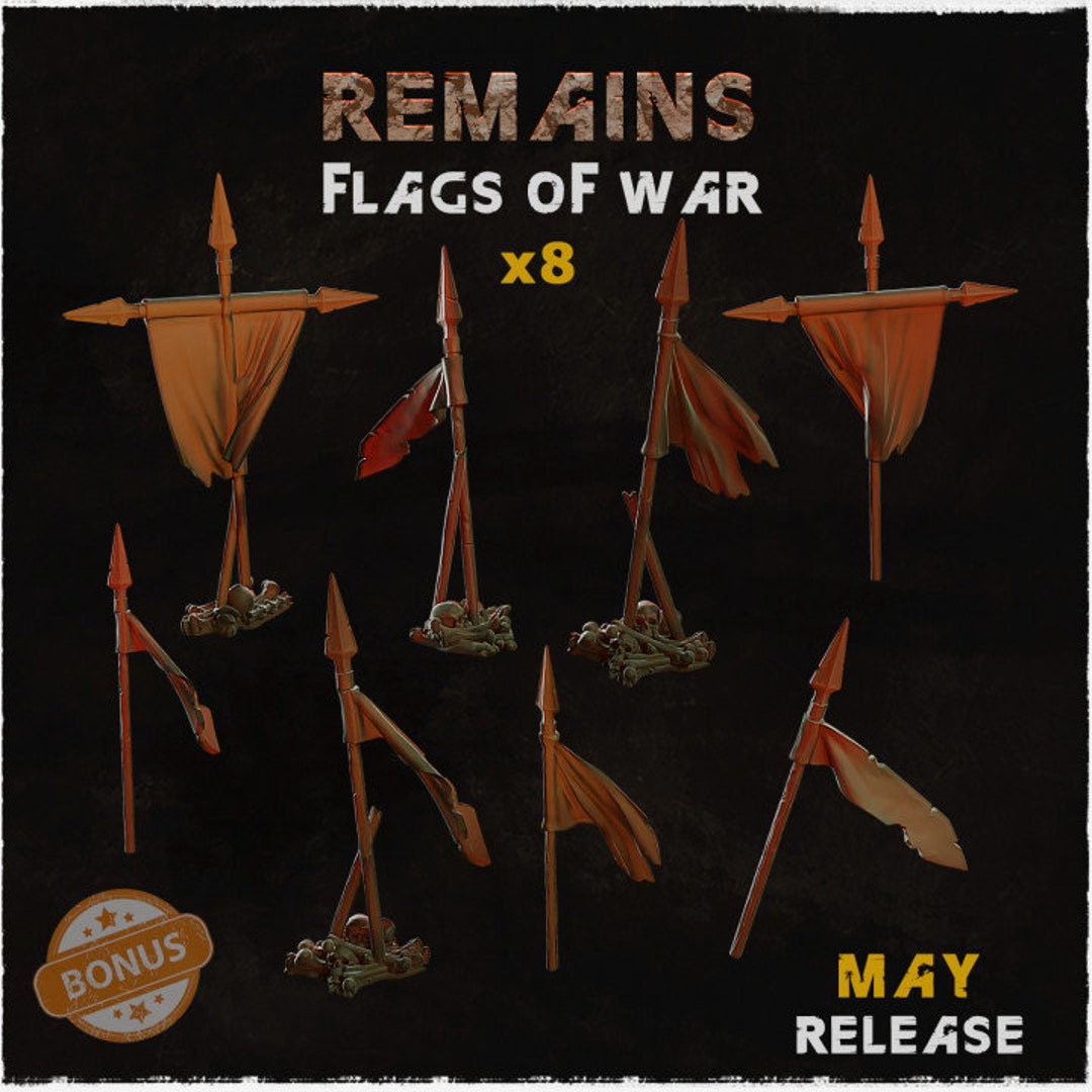 8pc Flags of War Remains 28mm/32mm Scale Basing Materials Scatter ...