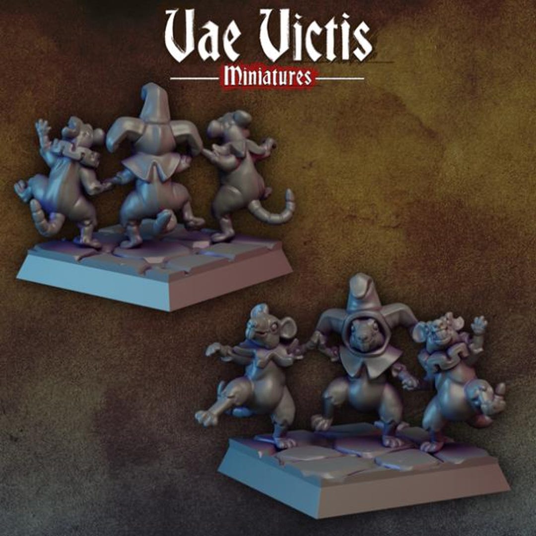 Dancing Rats Dnd Dungeons and Dragons 28mm/32mm Cute Rat Miniatures ...