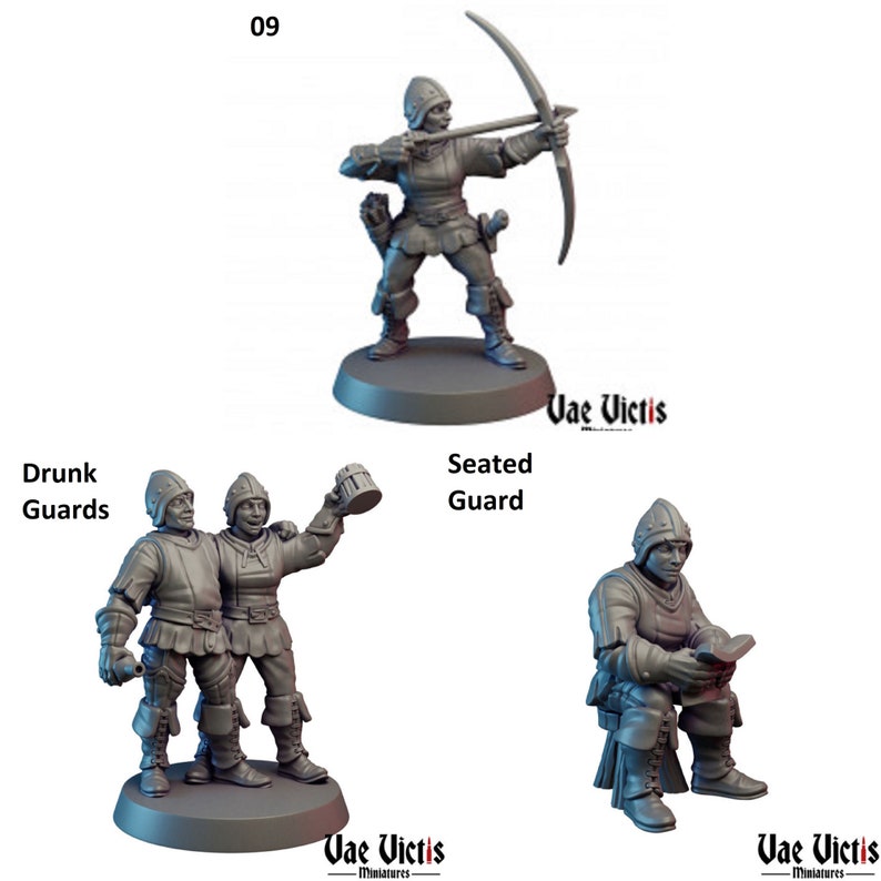 11pc FEMALE Village Guard Set for Dnd, Dungeons and Dragons, War Gaming ...