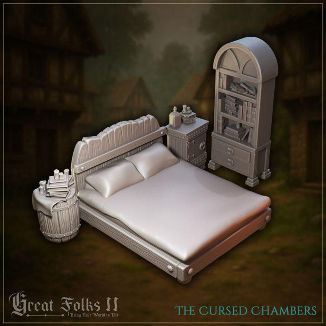 4pc Furniture Set the Cursed Chambers Miniature for Dungeons and ...