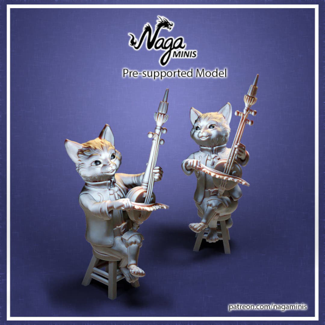 Cat Folk Bard RP Dnd RPG Pose Miniature Dungeons and Dragons Tabletop ...