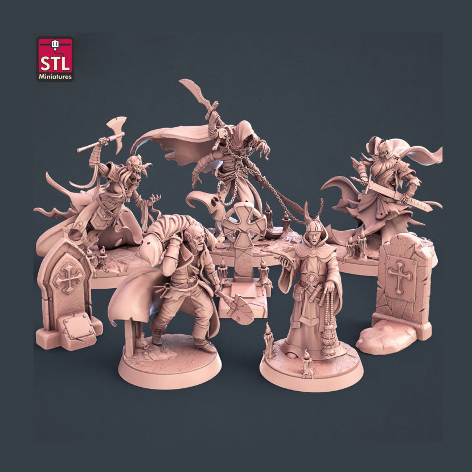 Graveyard Scatter Terrain Dnd Dungeons and Dragons 28mm/32mm Grave ...