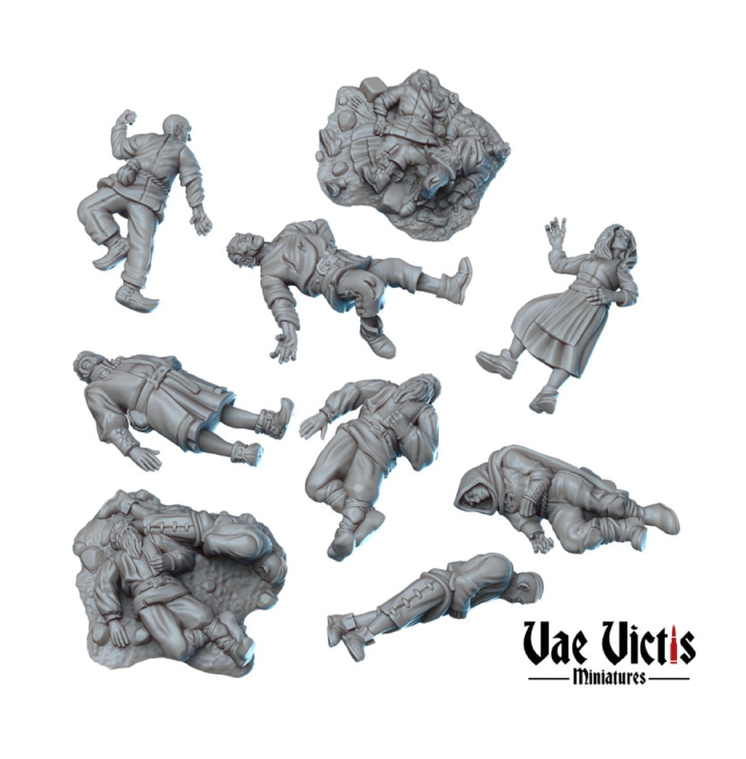 9pc Corpses Dead Body Scatter Terrain for Dnd Dungeons and Dragons TTRPG Wargame Dioramas ...