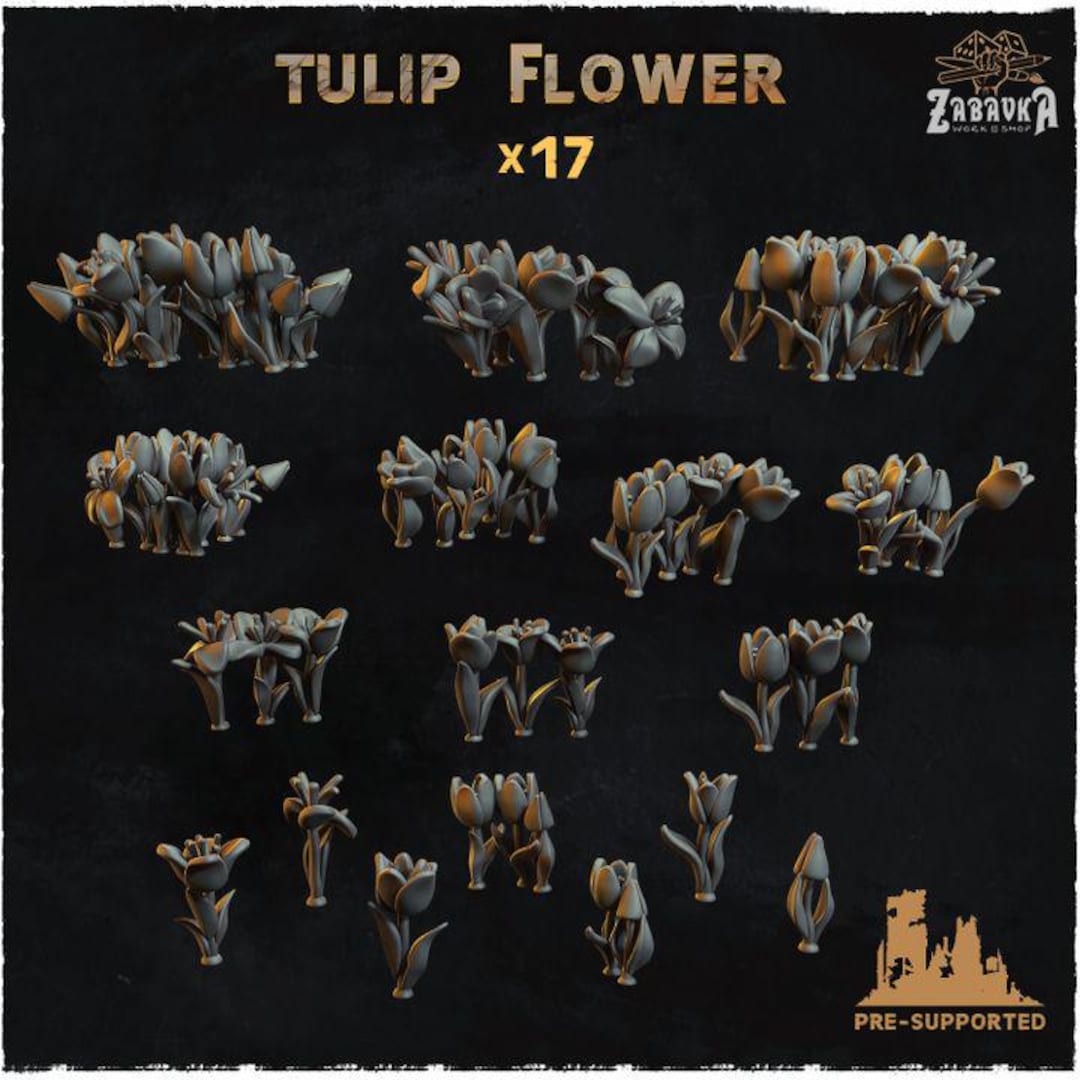 17pc Tulip Flower - (basing Bits 2.0) 28mm/32mm Village Fantasy ...