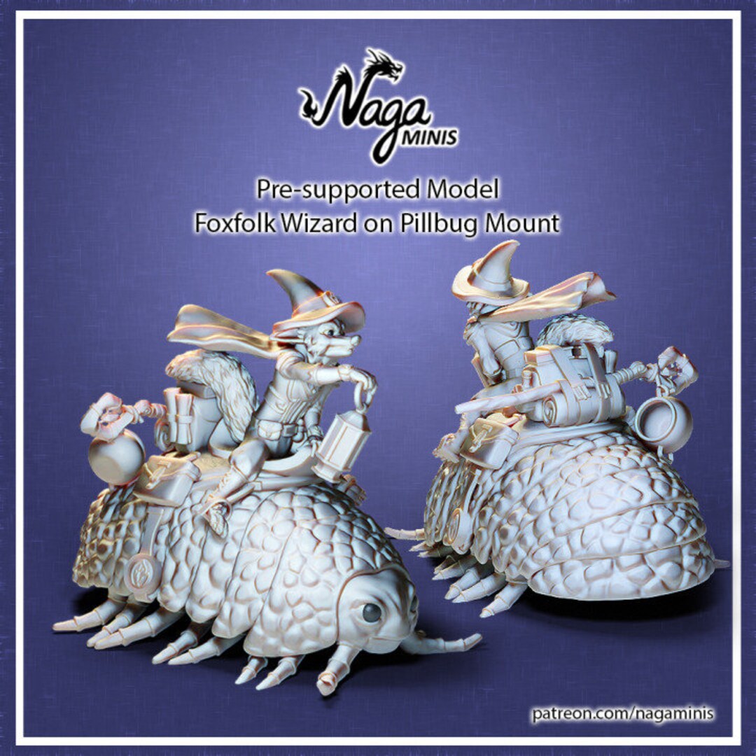 Fox Wizard on Pillbug Mount Dnd Dungeons and Dragons Scatter Terrain ...