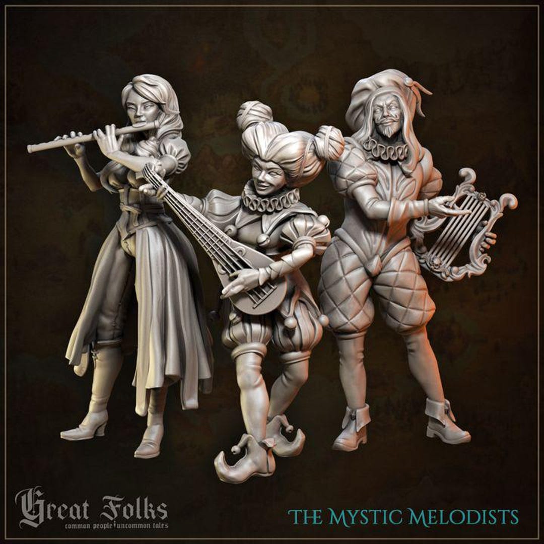 3pc the Mystic Melodists Dnd Dungeons and Dragons 28mm/32mm TTRPG ...