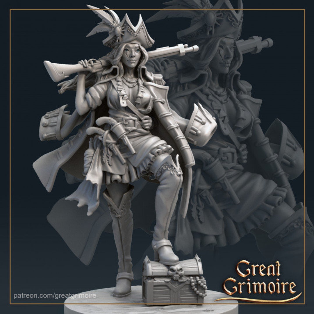 Captain Red Fox Dnd Pirate Miniature Dungeons and Dragons 28mm/32mm ...