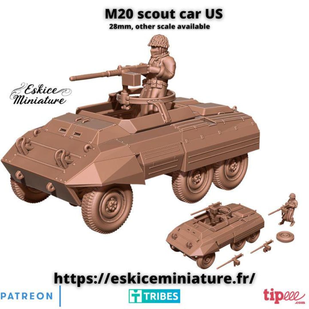 M20 Scout Car WW2 US Vehicle – 15mm 20mm 28mm 32mm 1 35 Scale ...