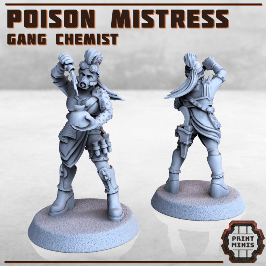 Poison Mistress Gang Chemist Miniature 28mm/32mm Dnd Dungeons and ...